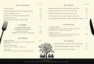 Le design de la carte de restaurant